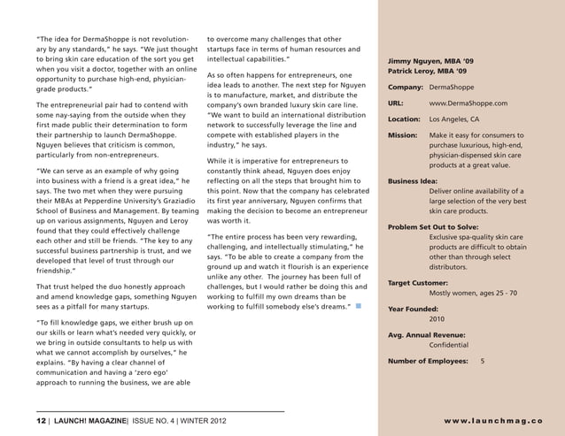 LAUNCH! Magazine Winter 2012 | PPT