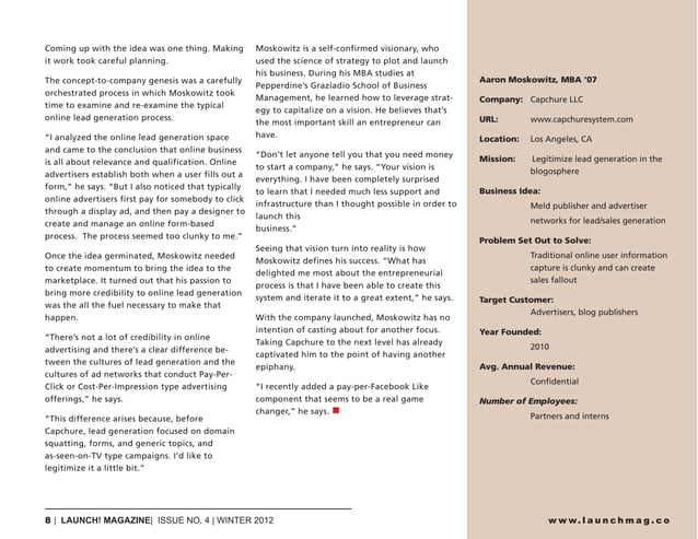 LAUNCH! Magazine Winter 2012 | PPT