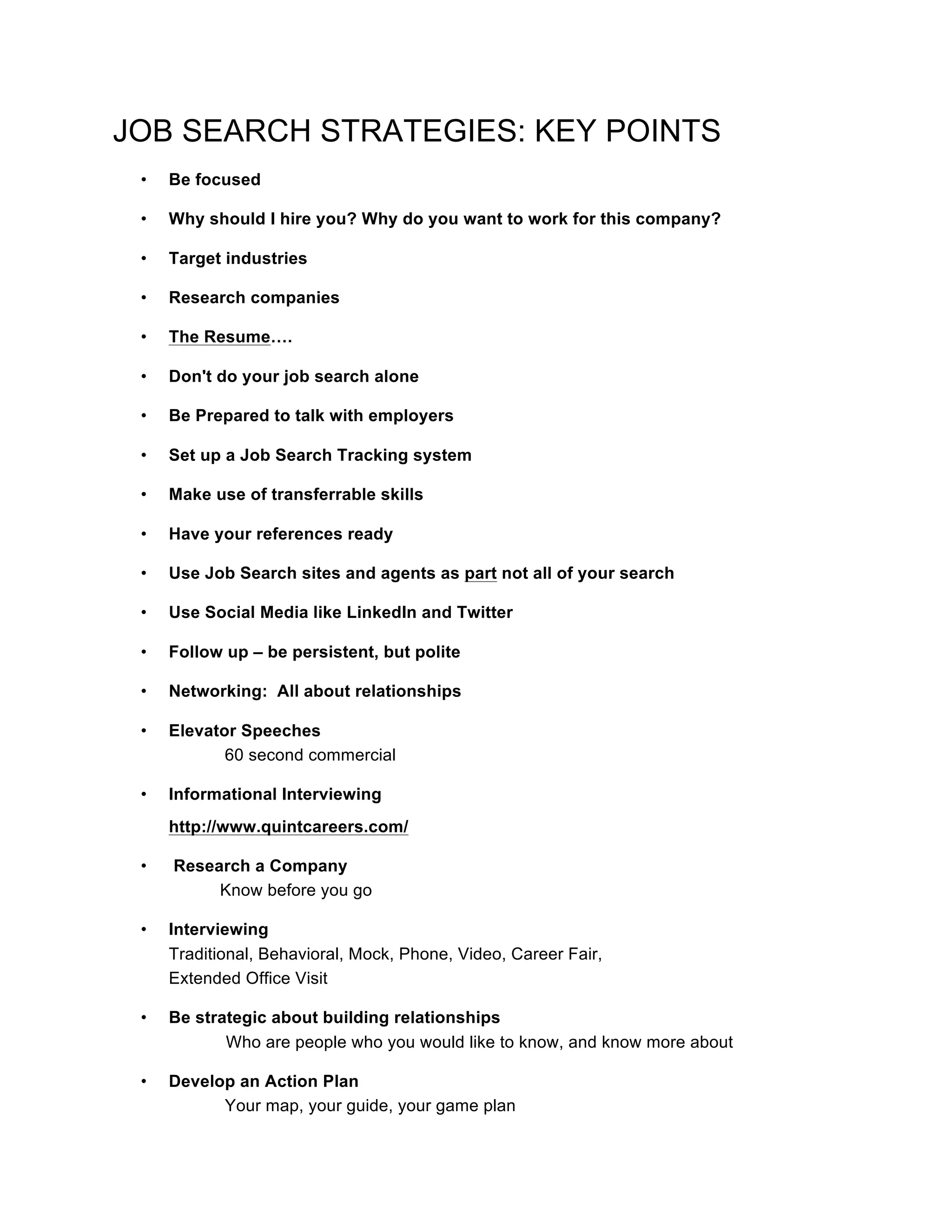 Job Search Strategies | PDF