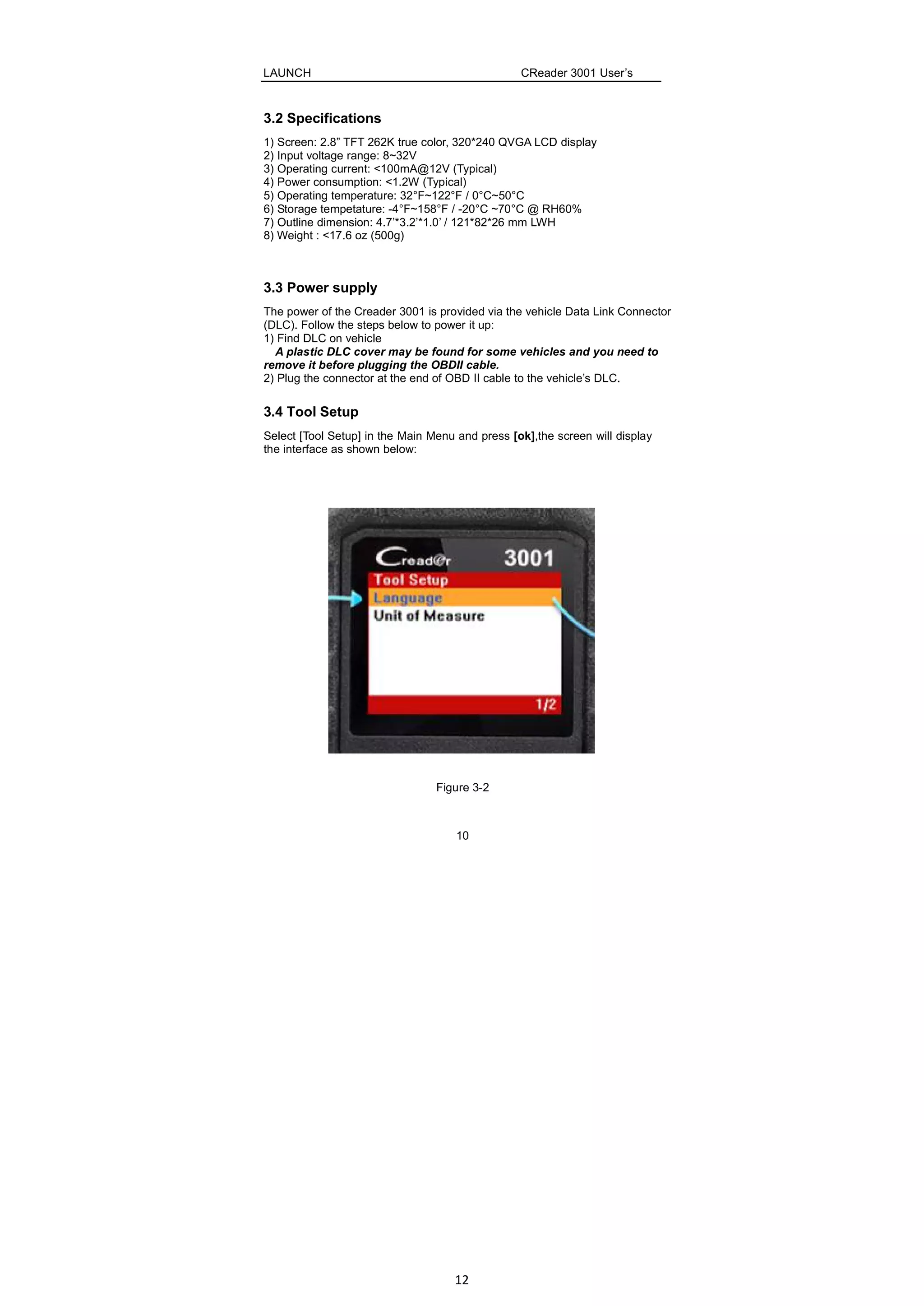 Launch CReader 3001 User Manual | PDF