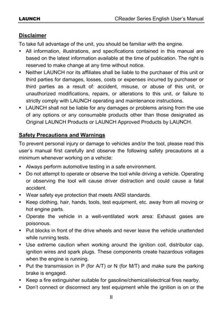 Launch CReader 6011 User Manual | PDF