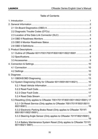Launch CReader 6011 User Manual | PDF