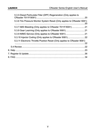 Launch CReader 6011 User Manual | PDF