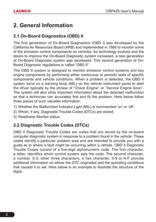 Launch CRP429 User Manual | PDF