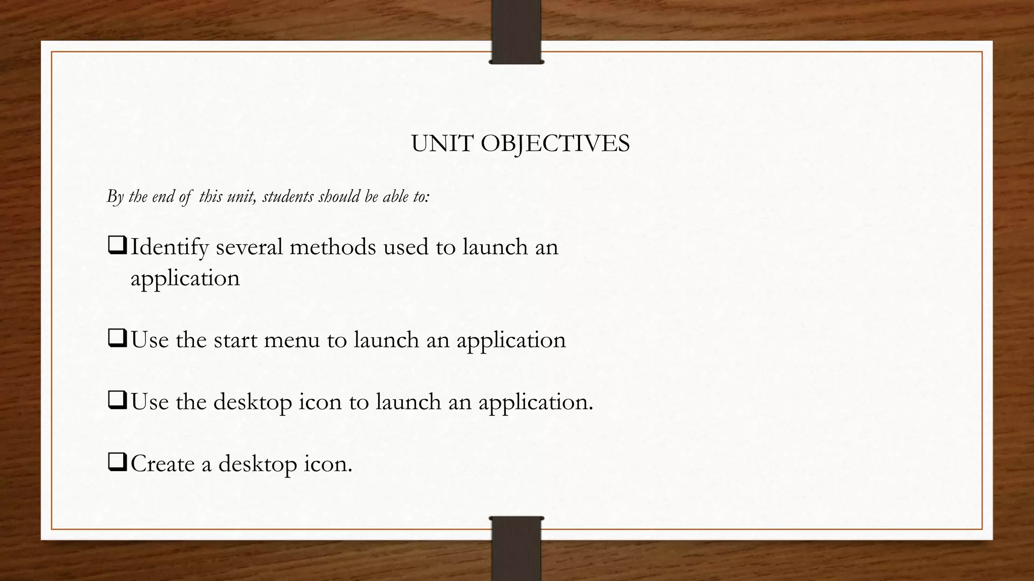 Launching an application | PPT