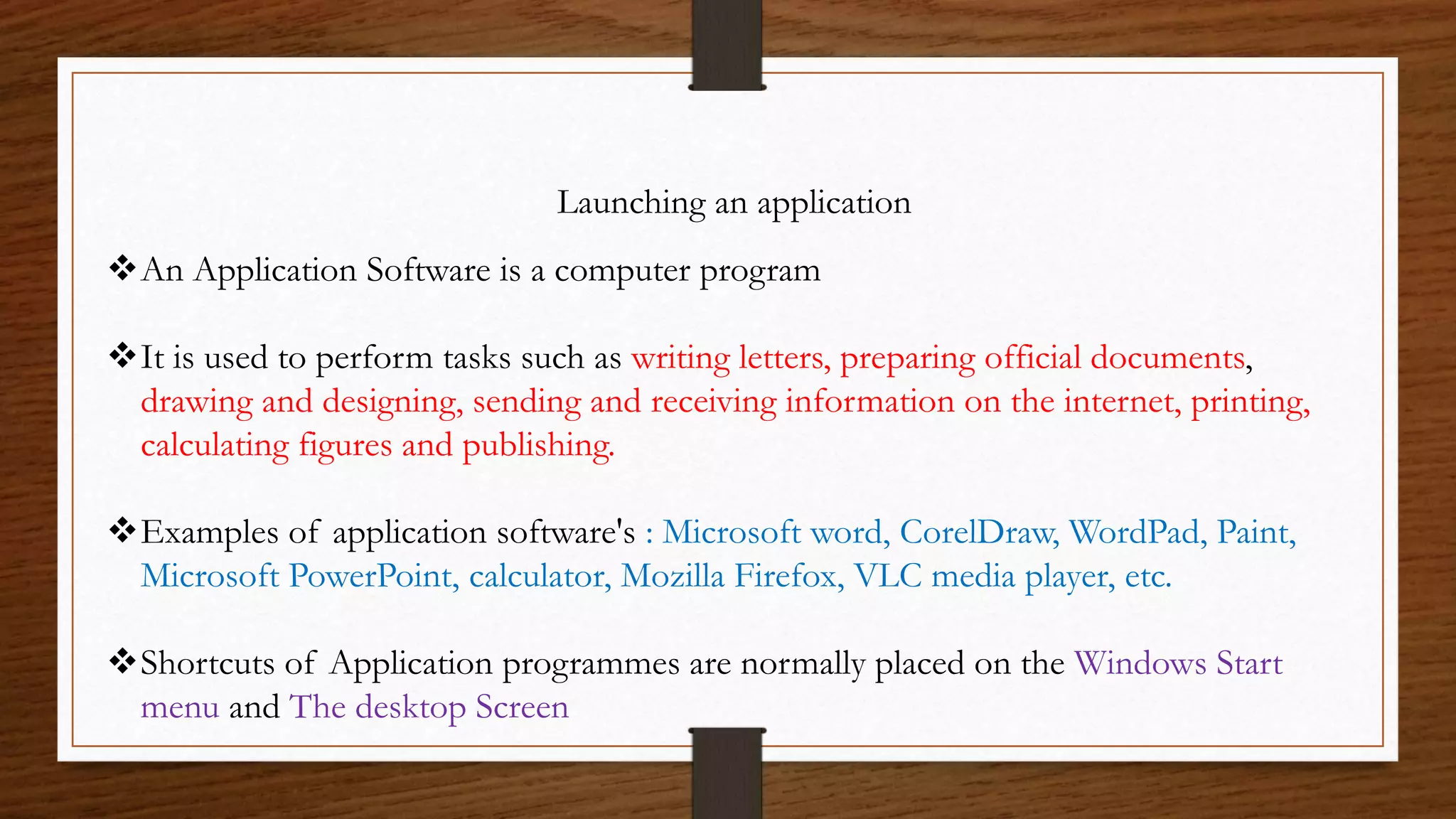 Launching an application | PPT