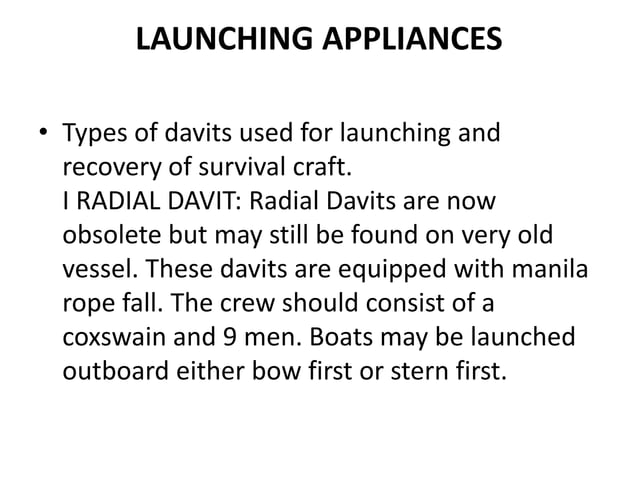 Launching appliances | PPTX | Sailing | Sports
