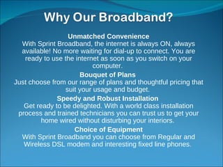 Sprint Broadband services | PPT