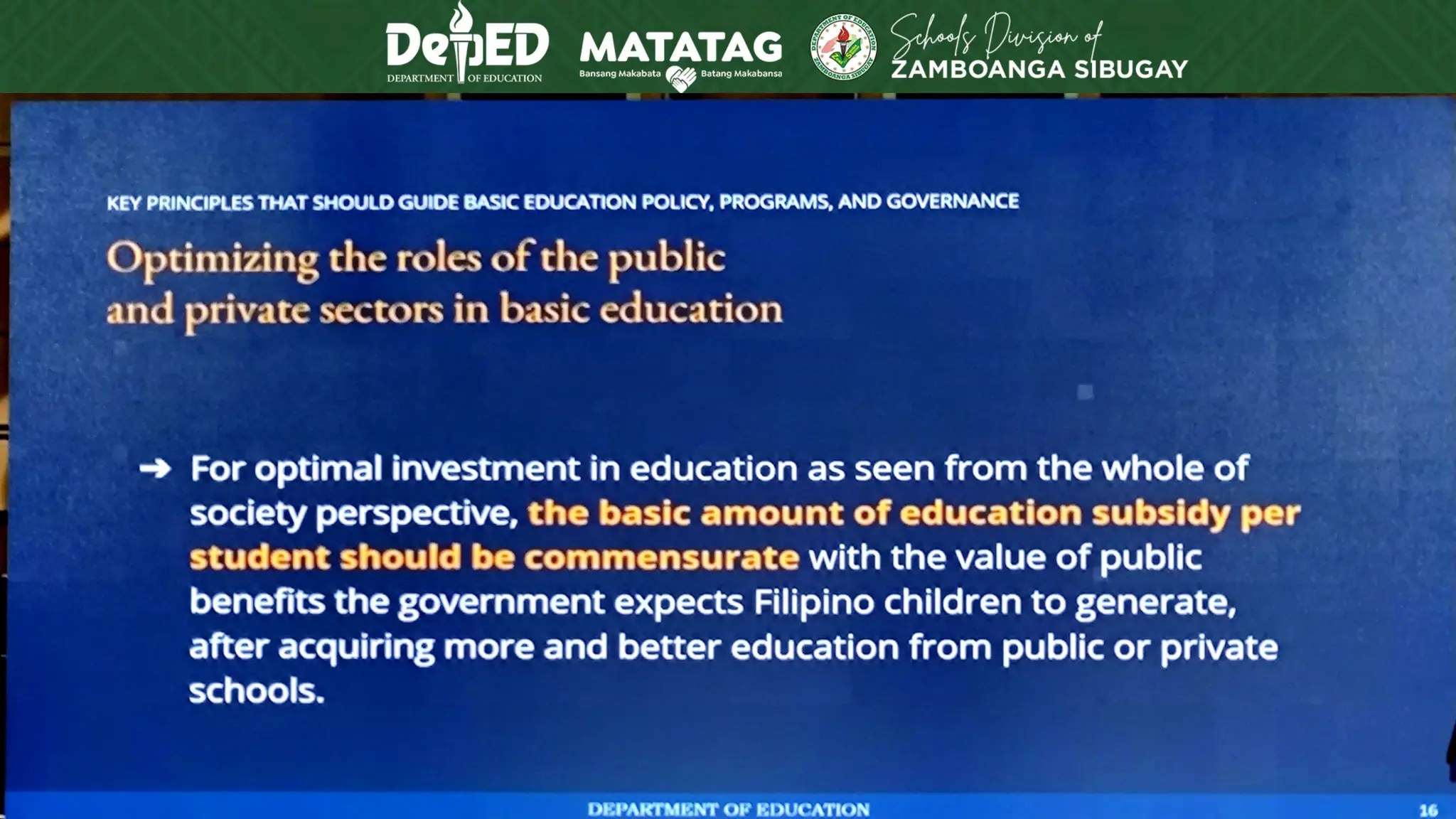 LAUNCHING OF PUBLIC AND PRIVATE EDUCATION COMPLEMENTARITY FRAMEWORK ...