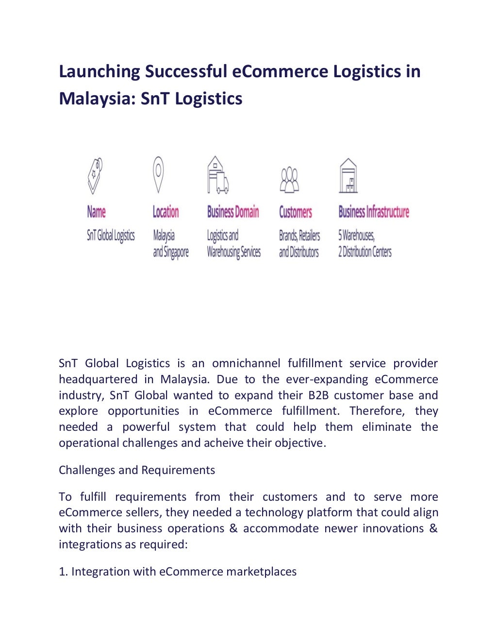 Launching successful e commerce logistics in malaysia snt logistics