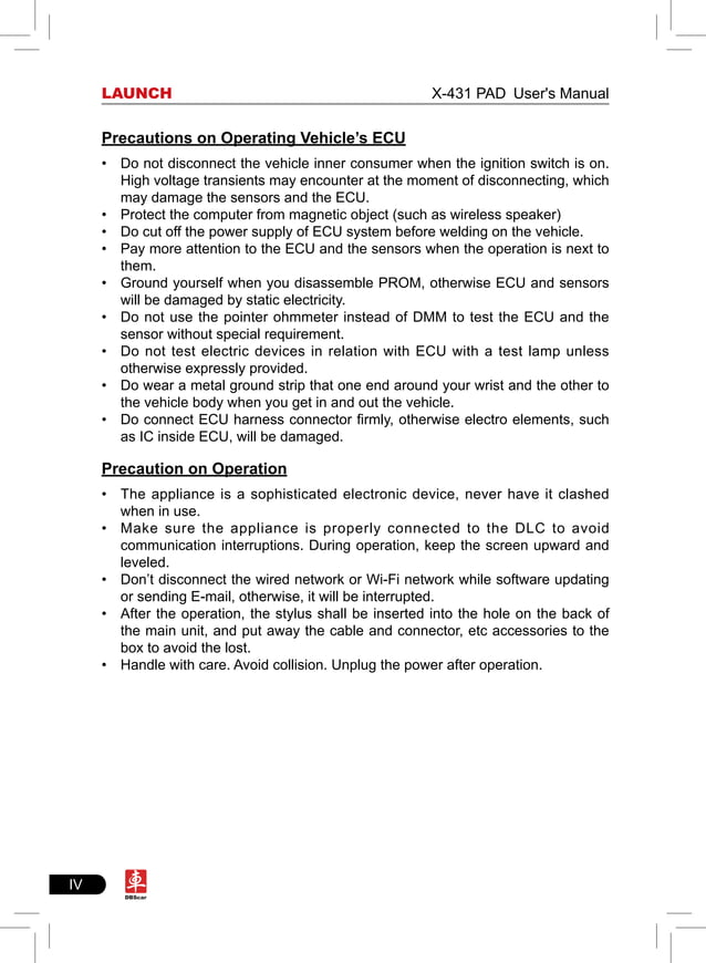 Launch X431 X-431 PAD User Manual | PDF