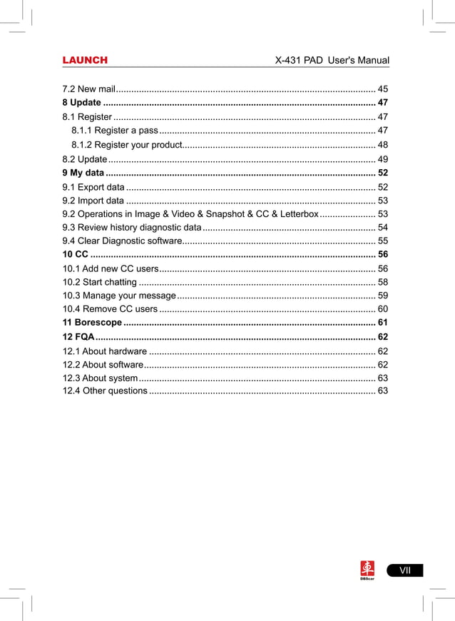 Launch X431 X-431 PAD User Manual | PDF