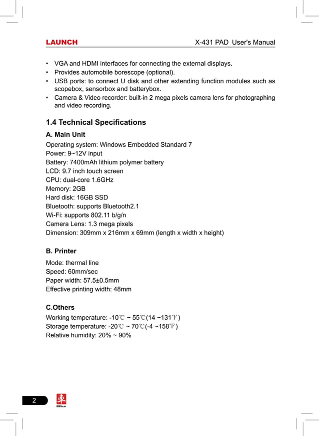 Launch X431 X-431 PAD User Manual | PDF