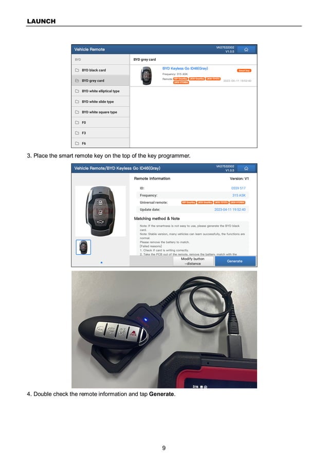 Launch X431 Key Programmer User Manual.pdf | Computer Peripherals | Computing