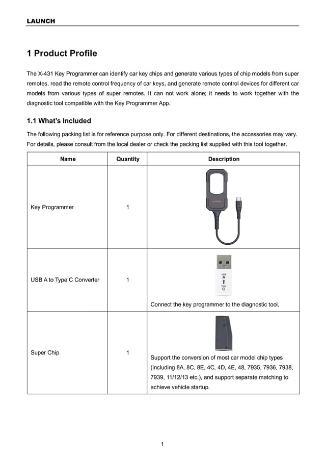 Launch X431 Key Programmer User Manual.pdf | Computer Peripherals | Computing
