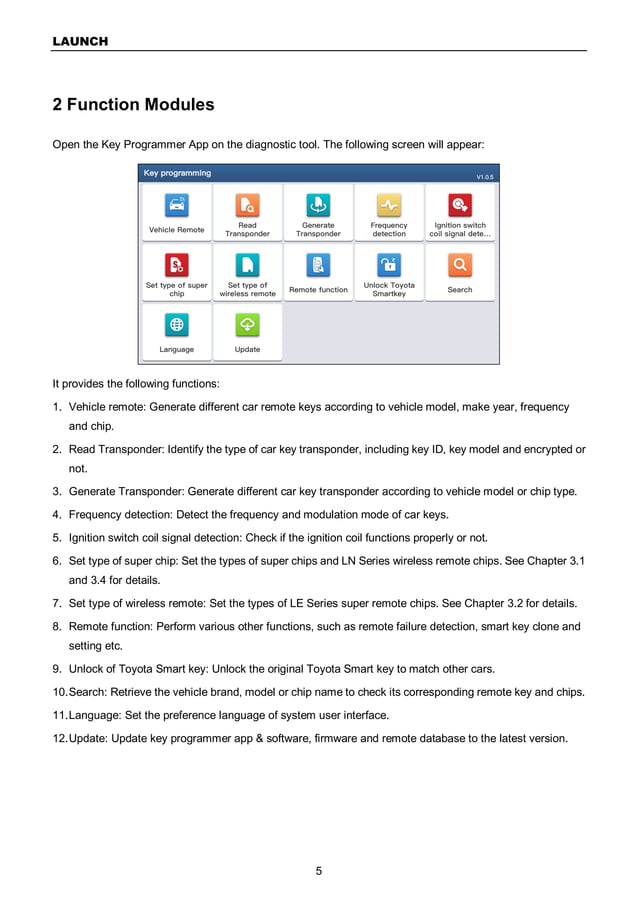 Launch X431 Key Programmer User Manual.pdf | Computer Peripherals | Computing