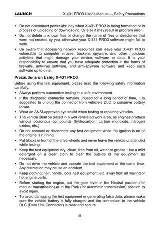 Launch X431 Pro3 User Manual | PDF