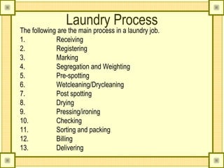 Laundry an housekeeper perspective | PPT