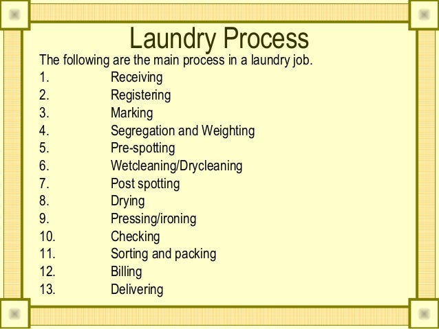 Laundry an housekeeper perspective