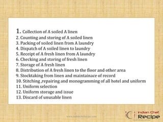 LAUNDRY OPERATIONS IN HOUSE KEEPING | PPTX