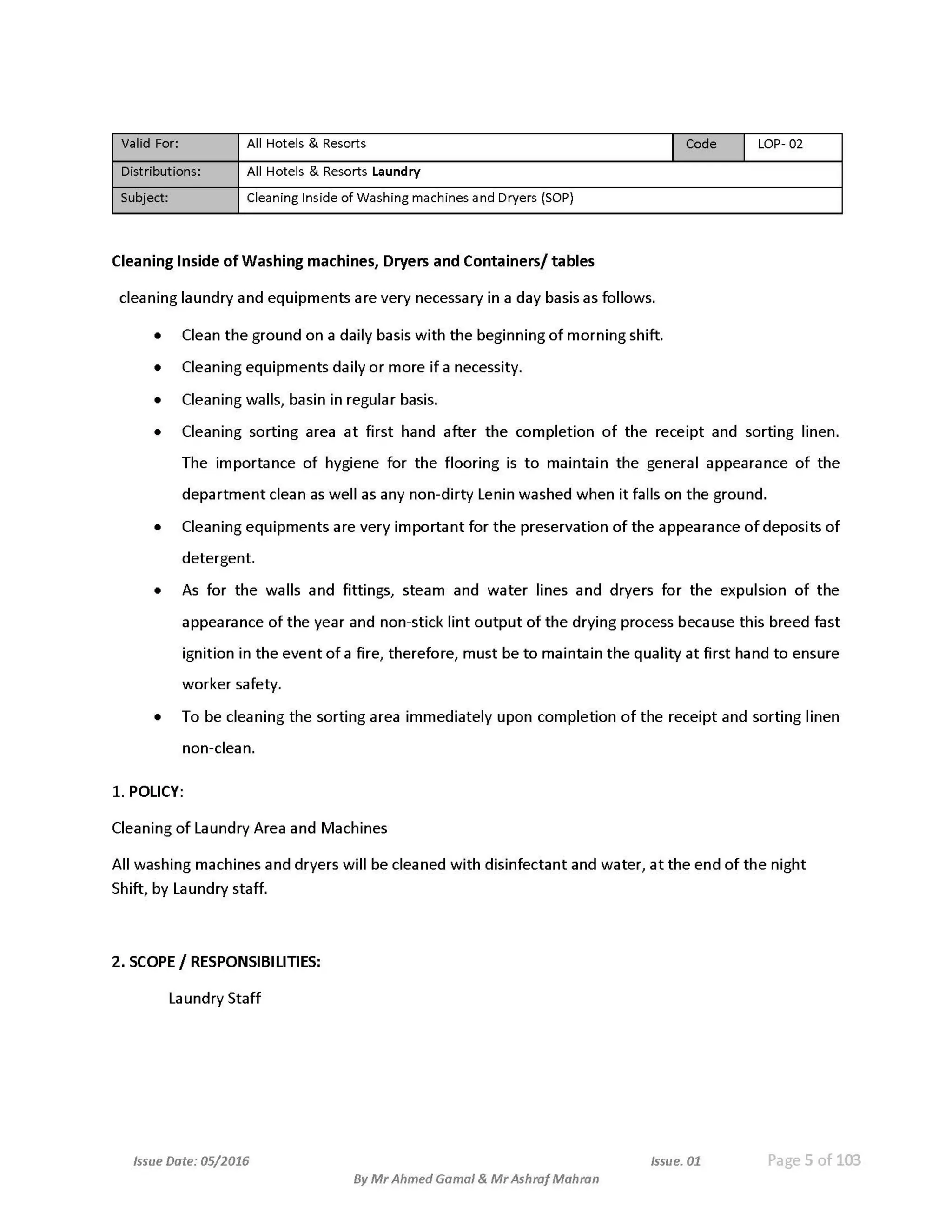 Laundry Manual Part 2 (SOP) | PDF