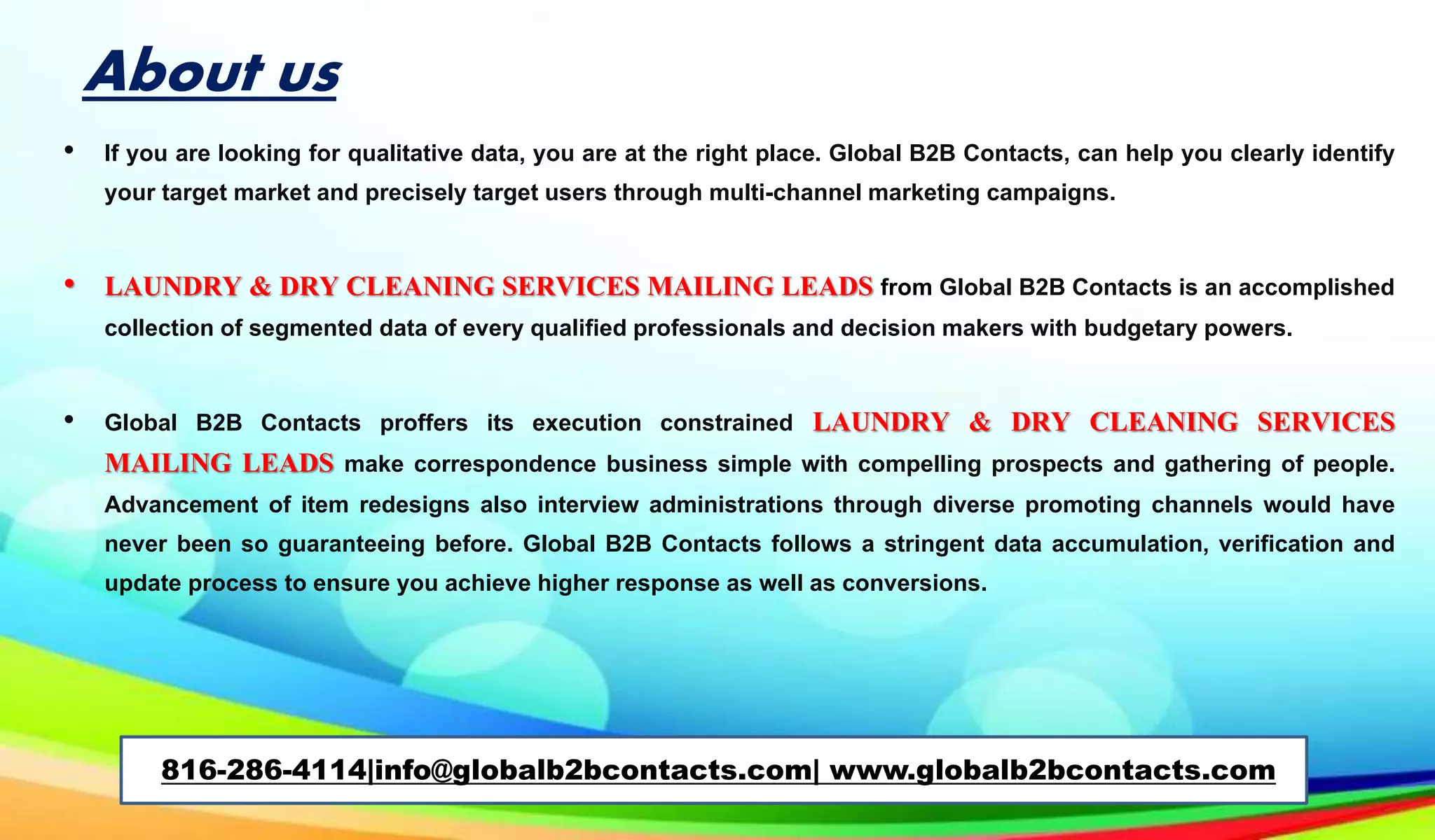 Laundry & dry cleaning services mailing leads | PPT