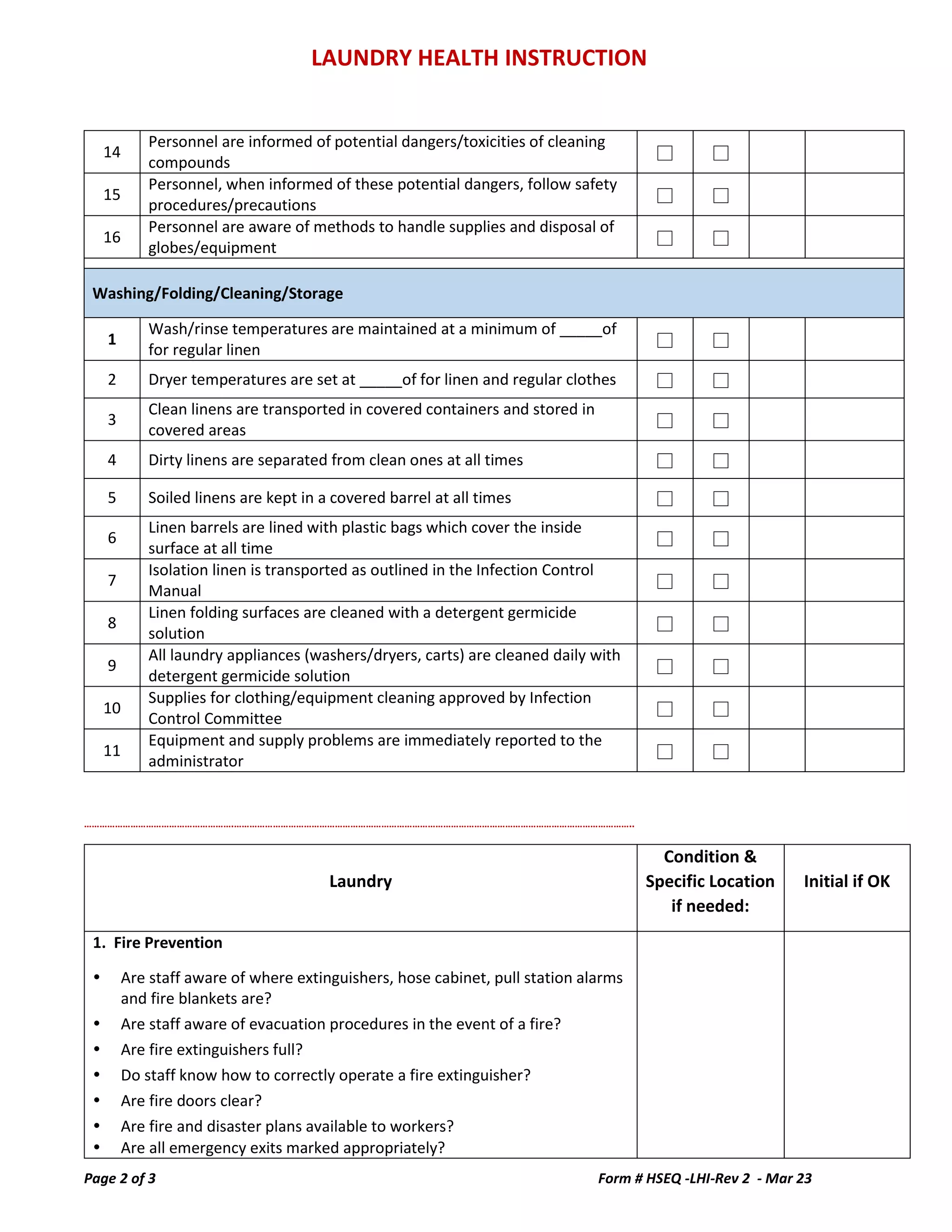 LAUNDRY HEALTH INSTRUCTION Form # HSEQ - LSI- Rev 2.docx