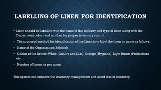 laundry and linen management services in industry/organization | PPTX