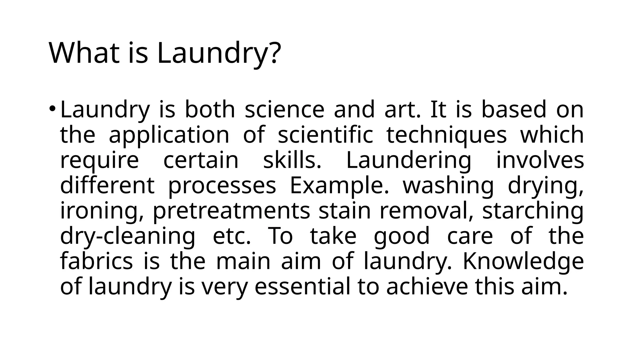 Laundry Objectives Grade 9 (2nd Quarter) | PPTX