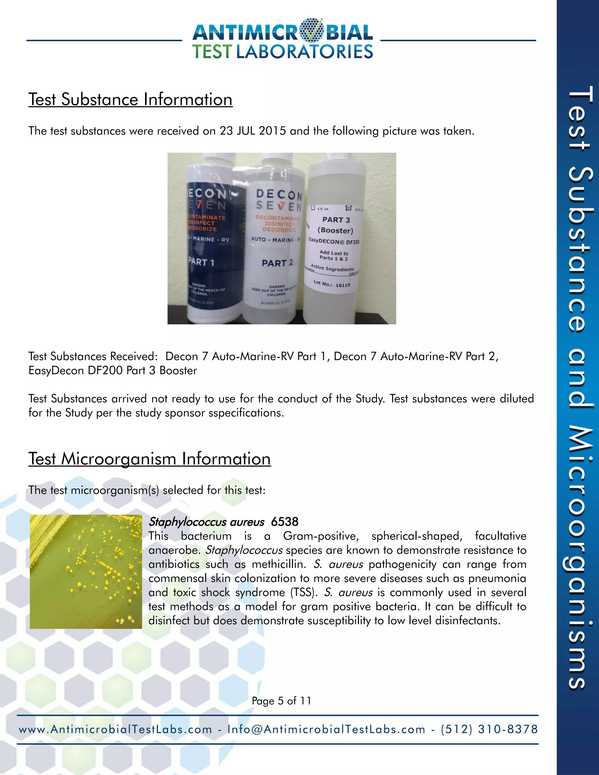 D7 Laundry Sanitizer and Disinfectant Test | PDF