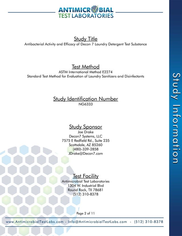D7 Laundry Sanitizer and Disinfectant Test | PDF