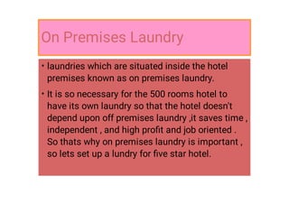Laundry set up project (Housekeeping) | PDF