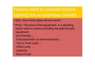 Laundry set up project (Housekeeping) | PDF