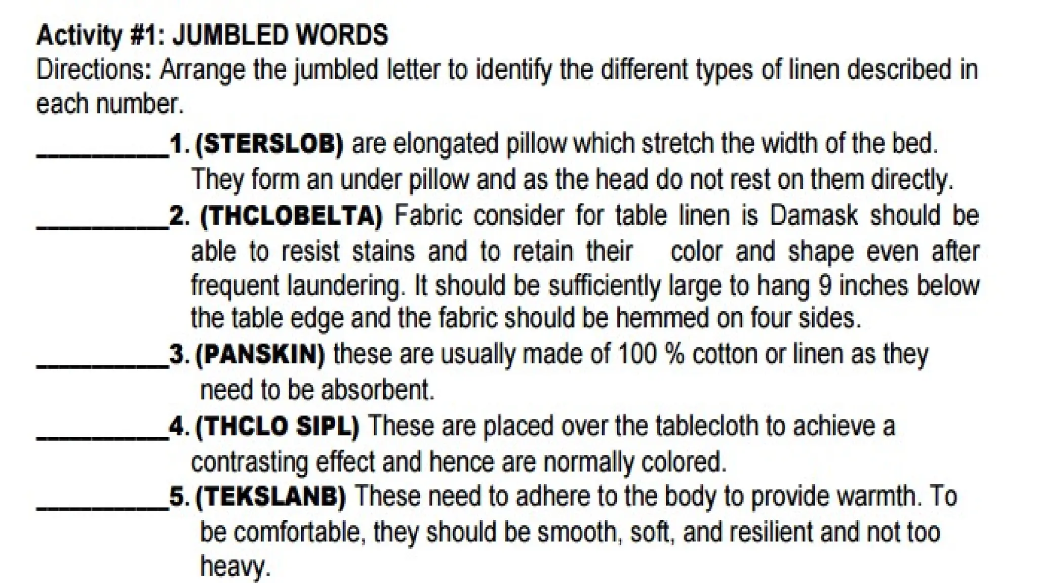 LAUNDRY TYPES OF LINEN.pptx laundry types of linen | PPTX