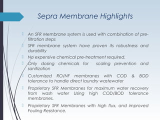 90% RECYCLING OF LAUNDRY WASTEWATER THROUGH MEMBRANES | PPT
