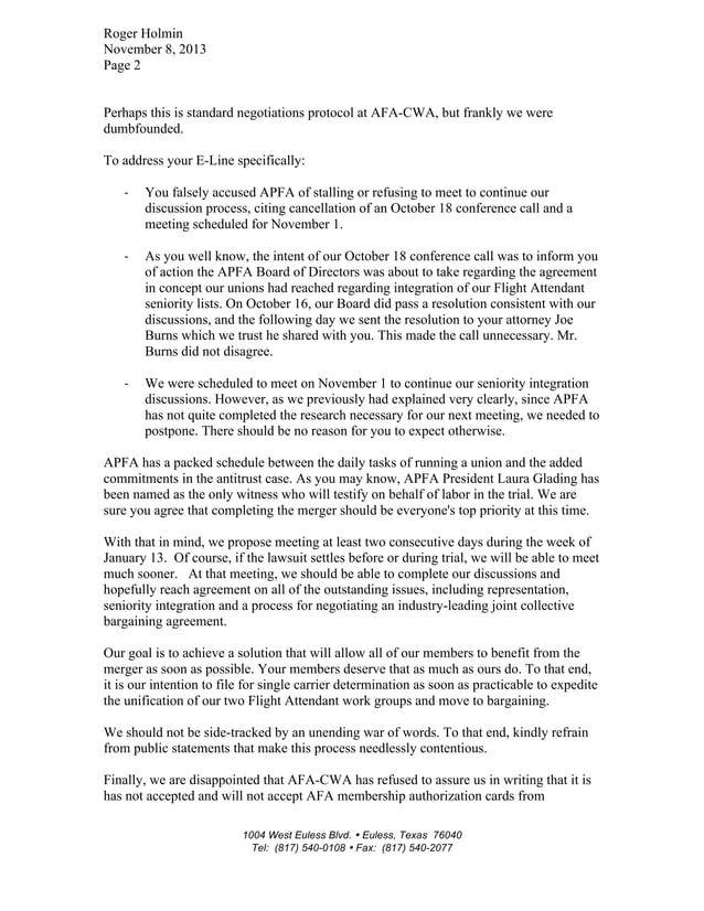 Laura glading-roger-holmin-letter-110813 | PDF | Mergers and ...