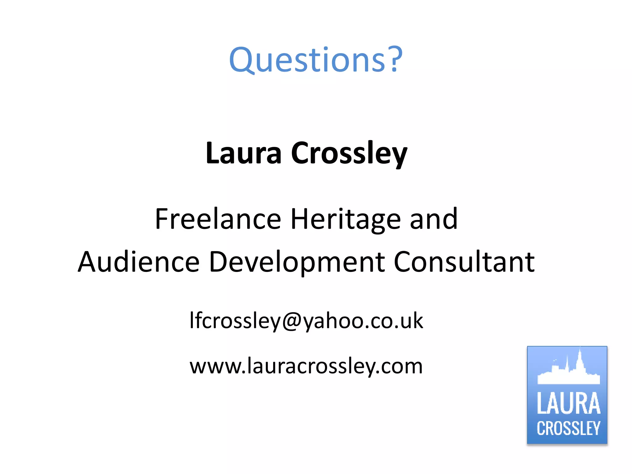 Laura Crossley: Top tips for Museums at Night clusters | PPTX