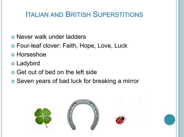 Italian vs English Superstitions | PPT