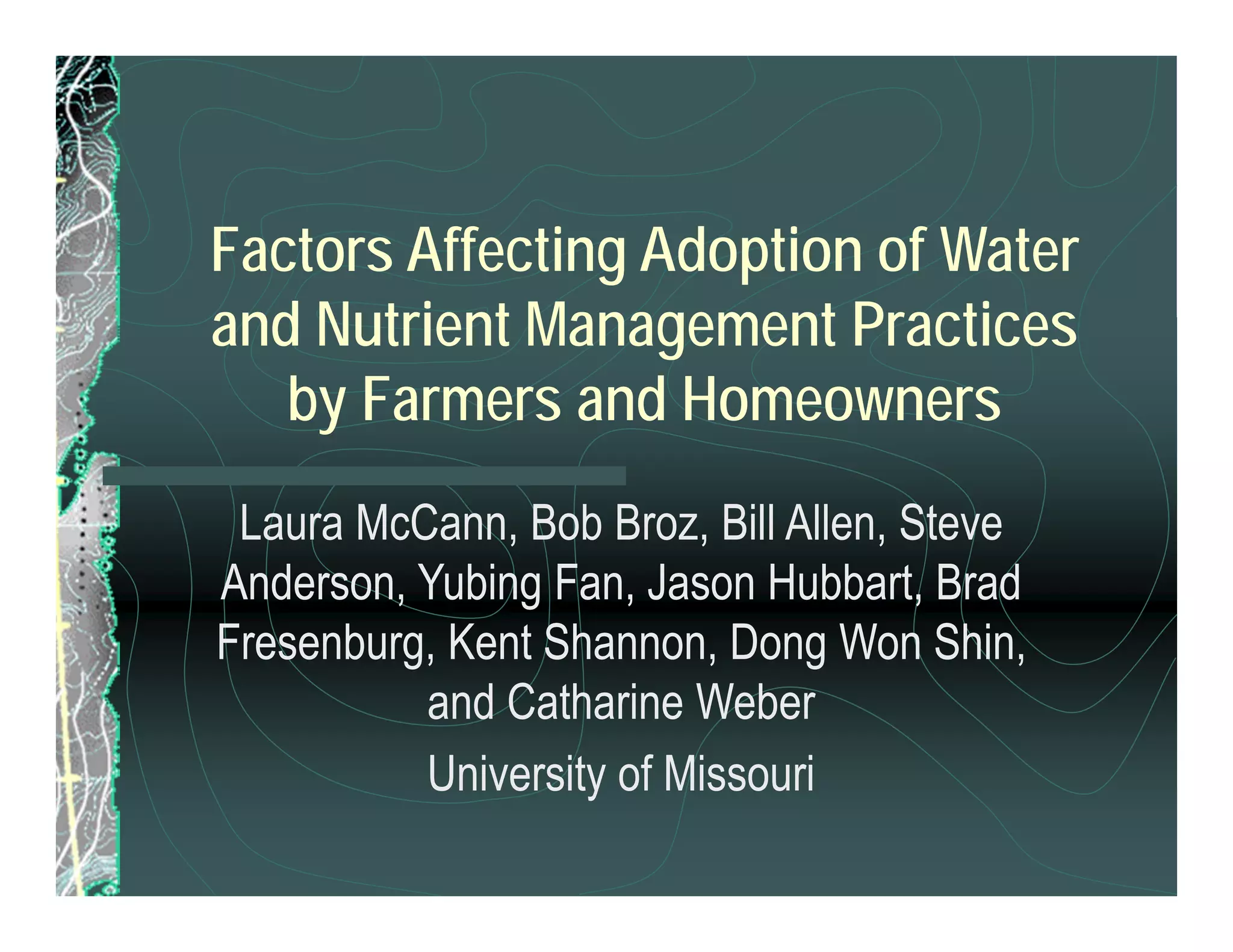 Factors Affecting Adoption of Nutrient Management Practices by Farmers ...