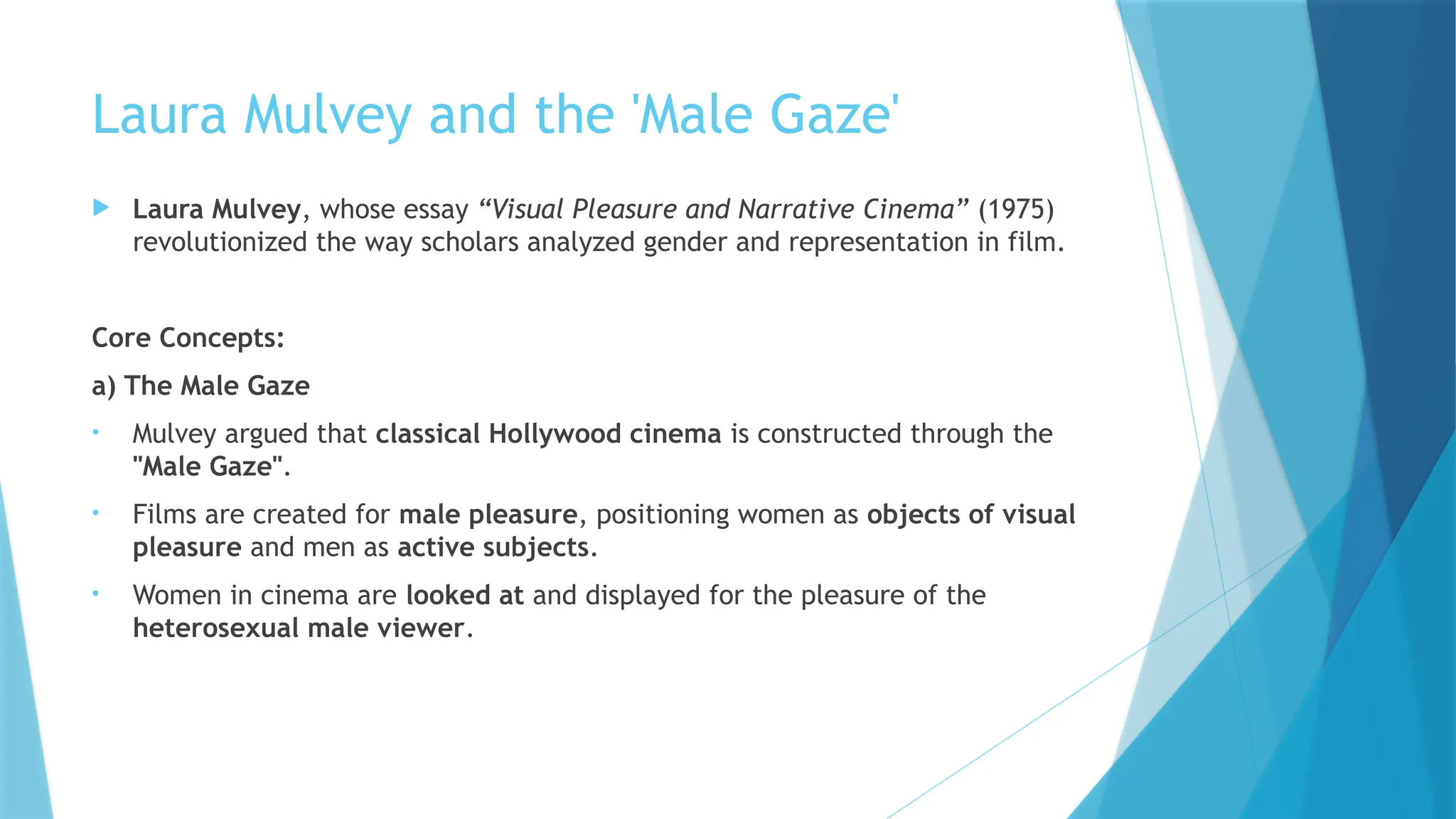 Feminist film theories |Laura Mulvey | Film Theories | PPTX