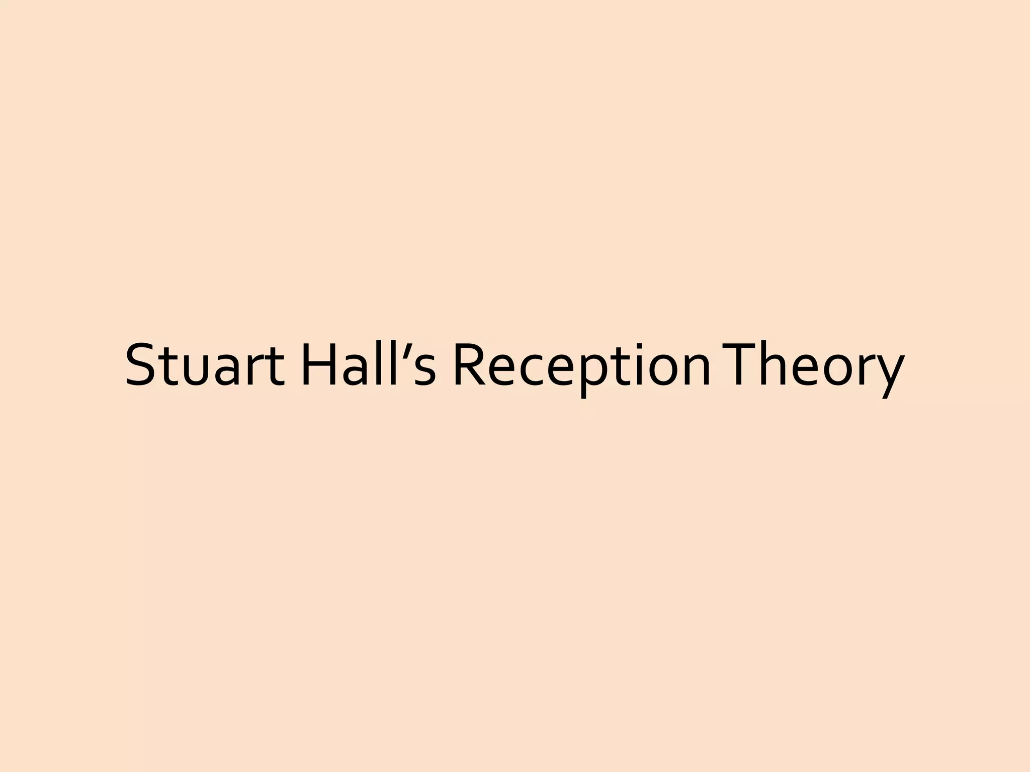 Laura Mulvey’s Gaze Theory and Stuart Hall's Reception Theory | PPT