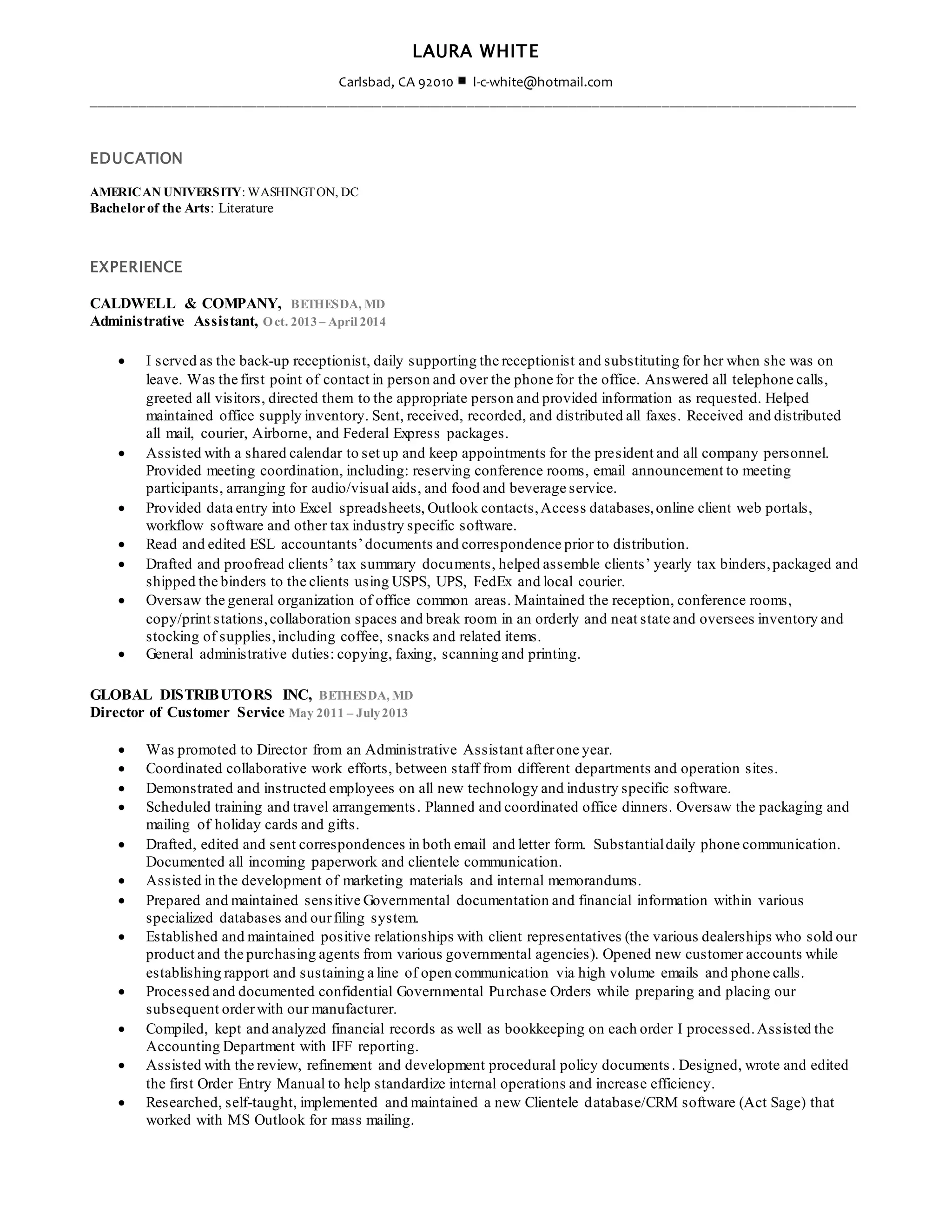 Laura White's resume | PDF