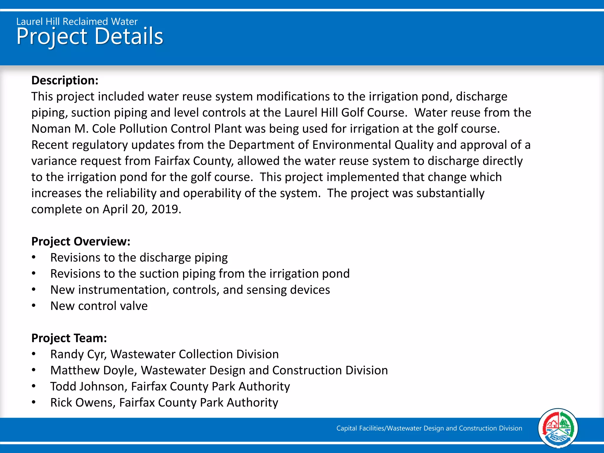 Laurel Hill Reclaimed Water | PPT