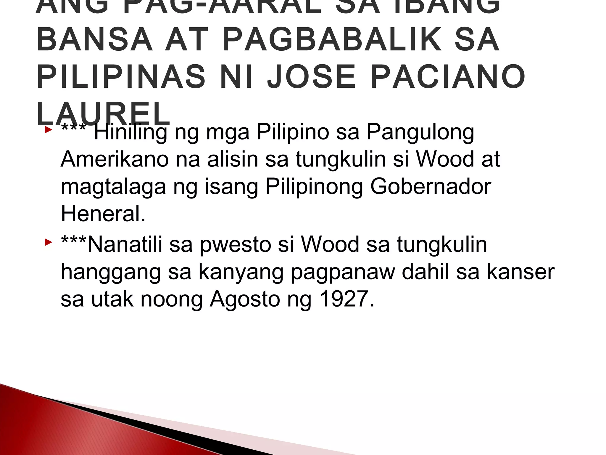 JOSE LAUREL: LIFE AND WORKS II | PPT