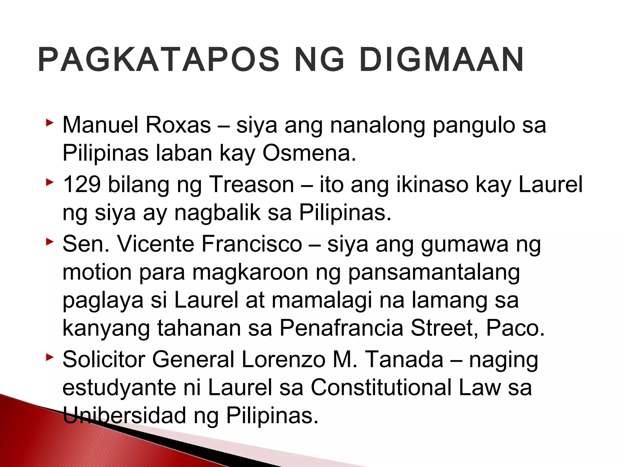 JOSE LAUREL: LIFE AND WORKS V | PPT