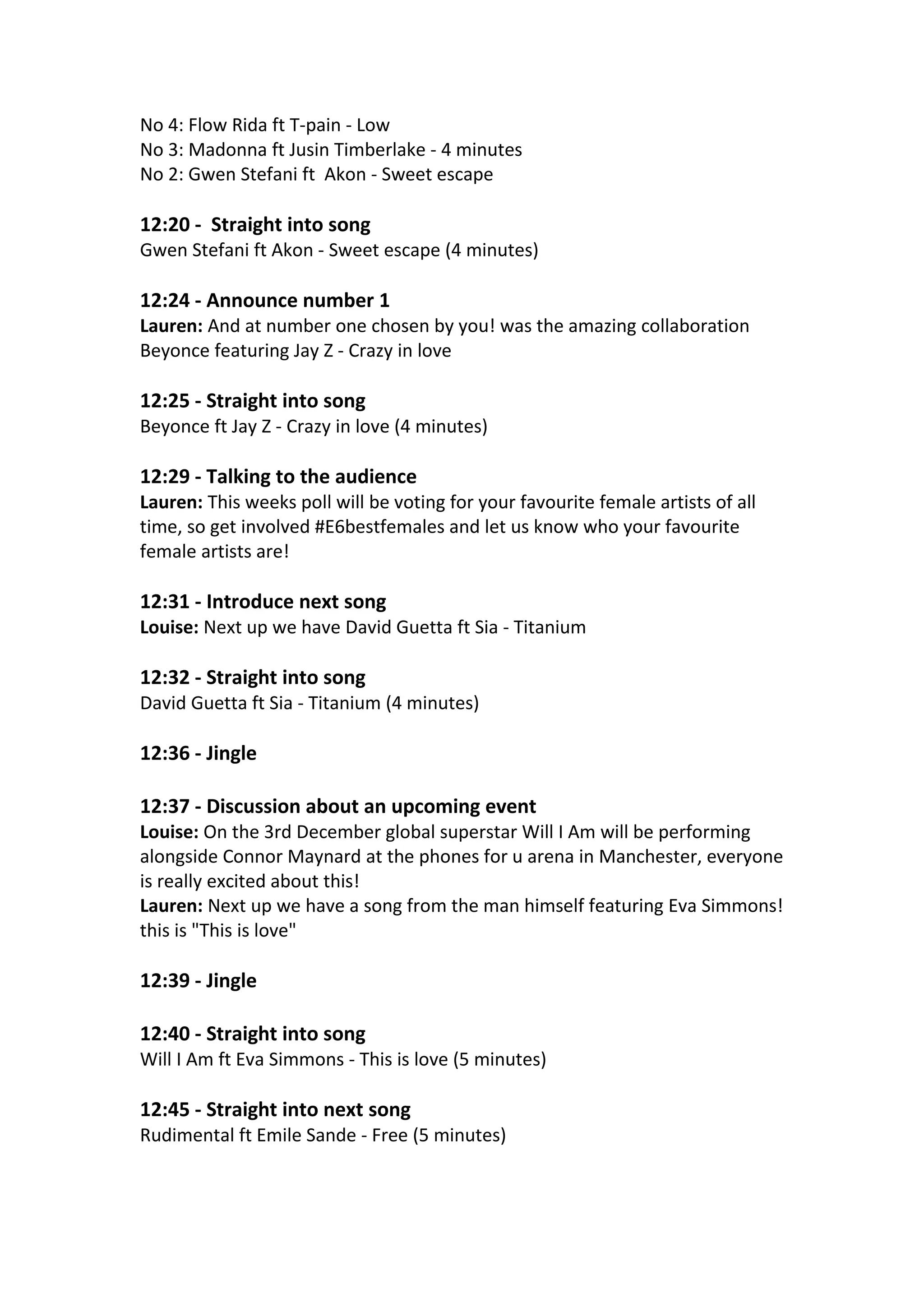 Lauren and Louise Radio Script :) | DOC