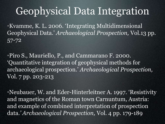 GPR and Integrating Geophysical Methods at Portus | PPT