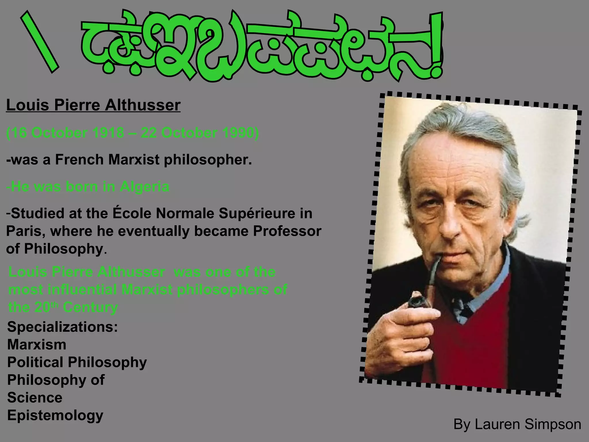 Lauren simpson, althusser | PPT