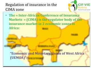 Regulation of microinsurance in the CIMA zone: the perspectives! | PPTX