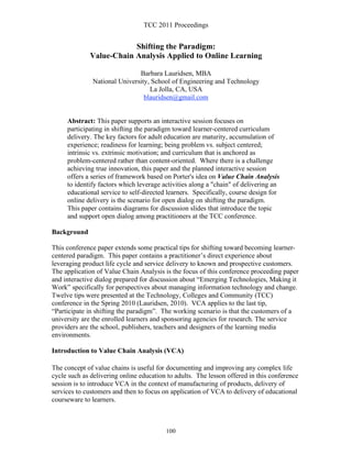 Value Chain Analysis of Applied Online Learning | PDF